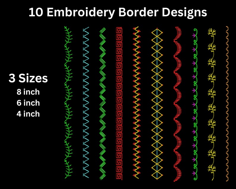 10 Simple Embroidery Border Designs for Multiple Uses - Border Divider ...