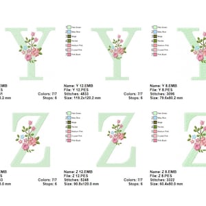Elegant Floral Font Alphabet Machine Embroidery Designs, Flower ...