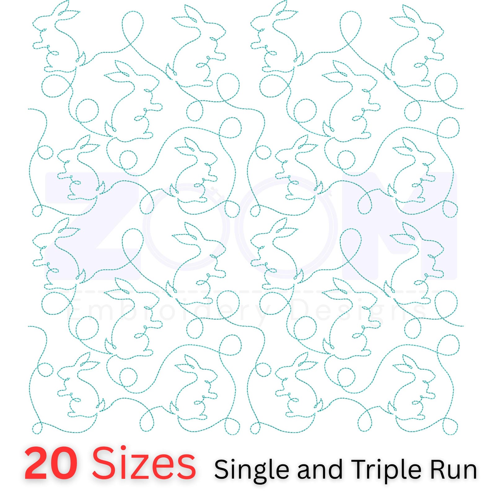 Bunny Continuous Line Quilting Design | Edge to Edge Quilt Pattern | 20 ...