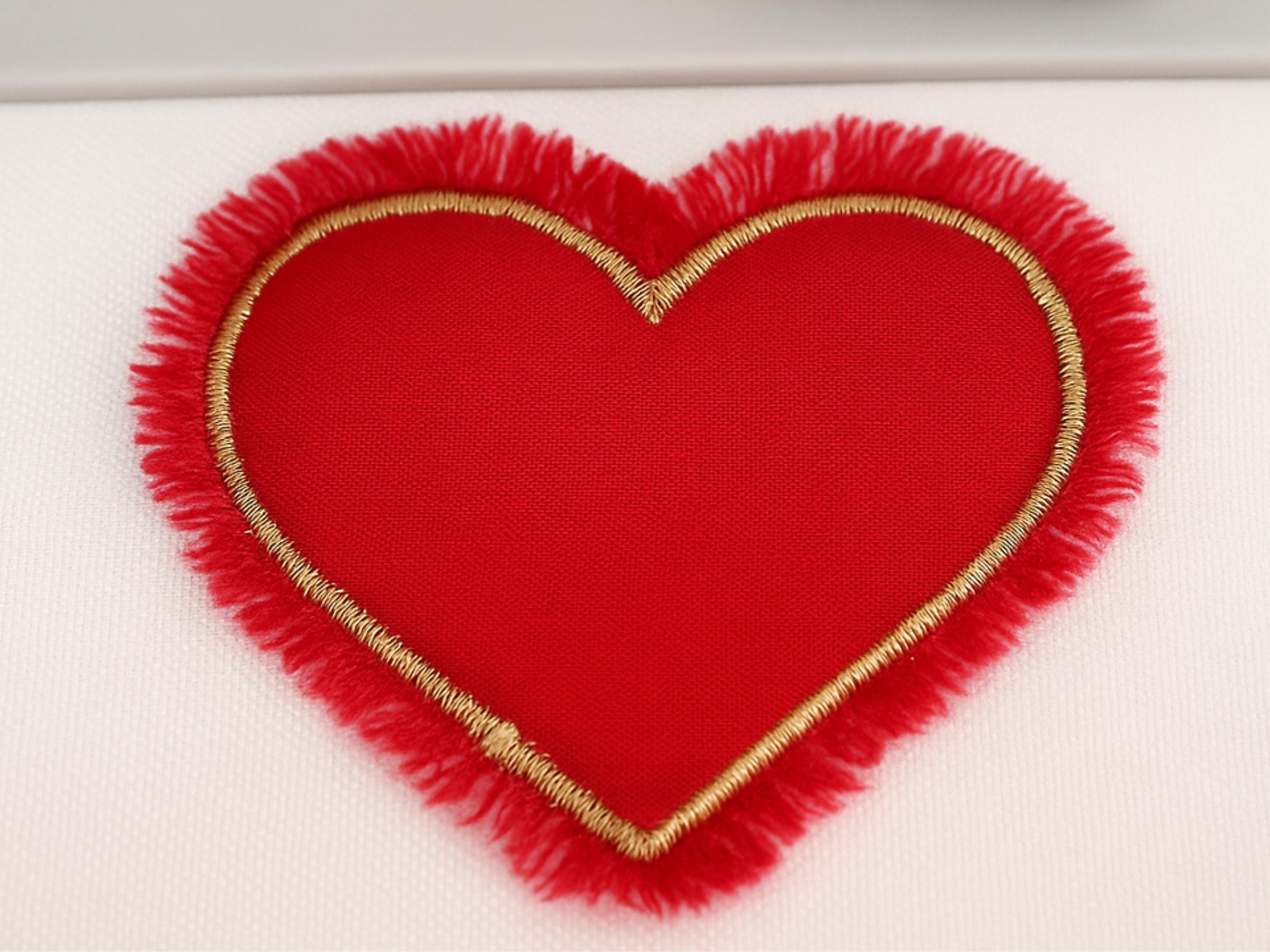 Fluffy Edge Heart Shape Appliqué Embroidery Design | 6 Sizes Included ...