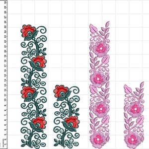 Floral Border Line Machine Embroidery Designs - Endless Flower ...