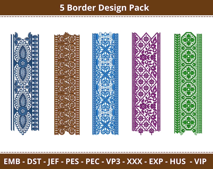 Folk Border Machine Embroidery Design. 3 Sizes. Instant Download - Etsy ...