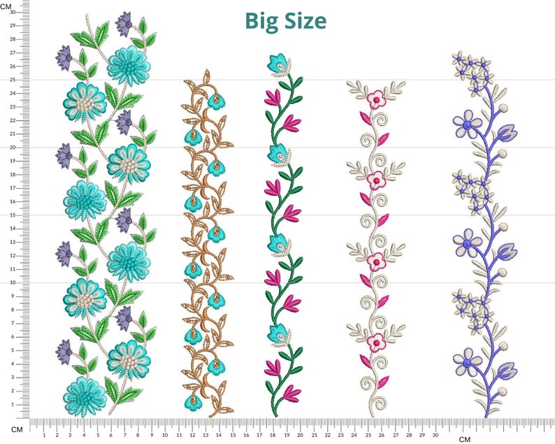 Endless Floral Border Machine Embroidery Designs - Flower Border ...