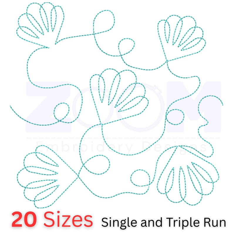 Feather Continuous Line Quilting Design • Edge to Edge Machine ...