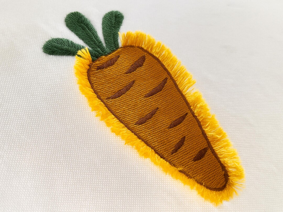 Fluffy Carrot Embroidery Design – 3 Sizes Included – 2", 3", 4 ...