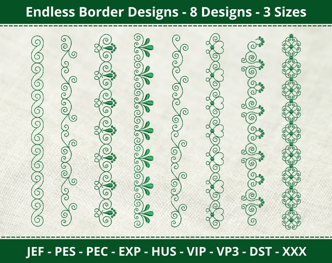 Simple Border Line Machine Embroidery Designs - Endless Divider Line ...