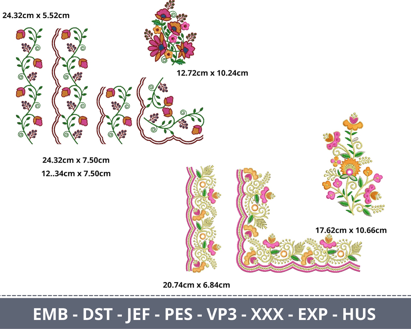 Cutwork Border & Corner With Patch Embroidery Design 10 - Etsy