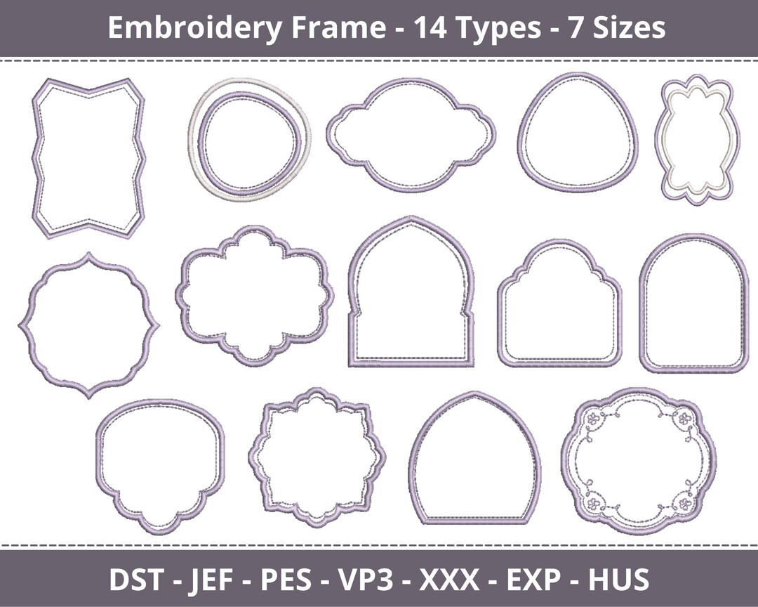 Embroidery Frame Design - Machine Embroidery Pattern – 14 Types - 7 ...