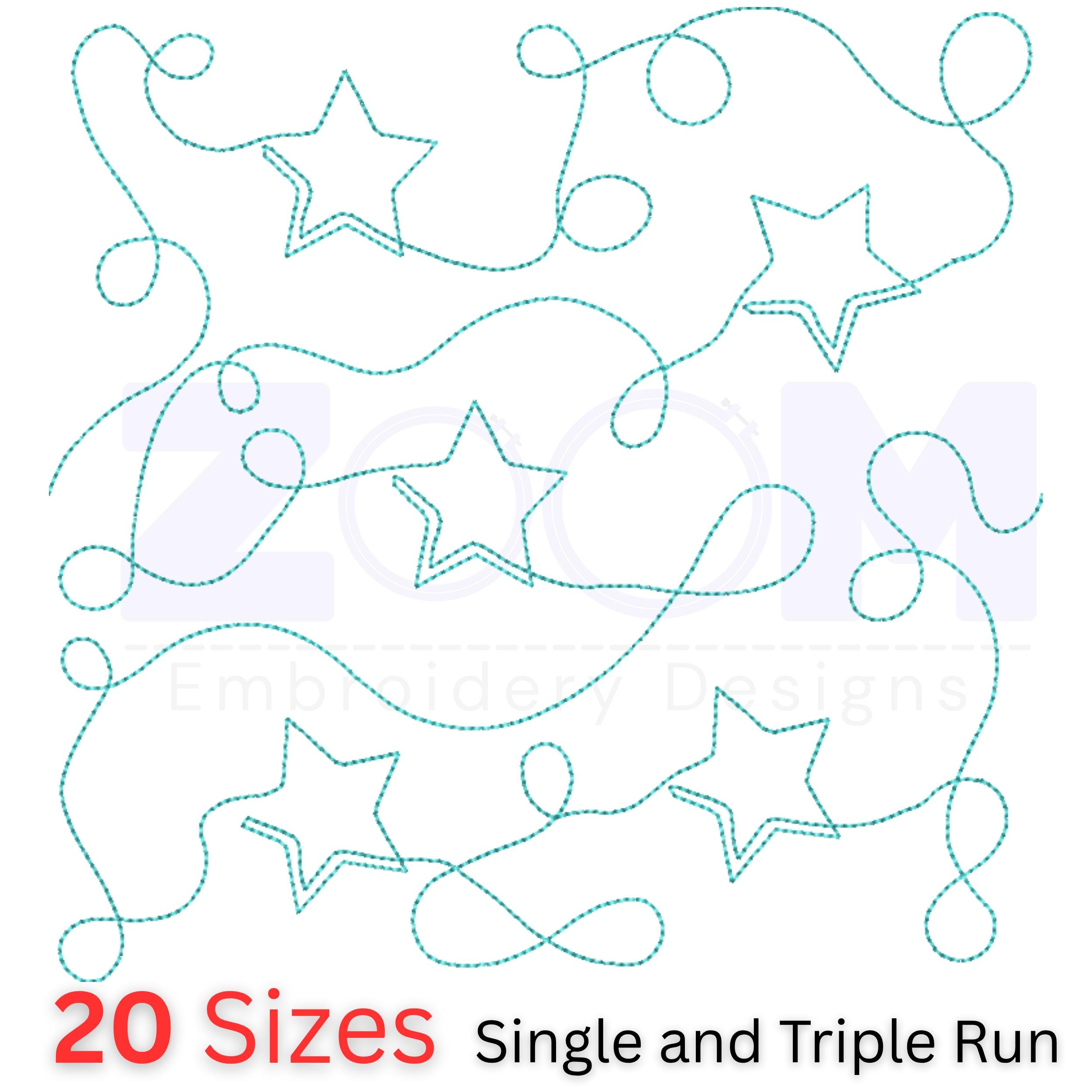 Shooting Star Quilting Machine Embroidery Design - 20 Sizes - Patriotic ...
