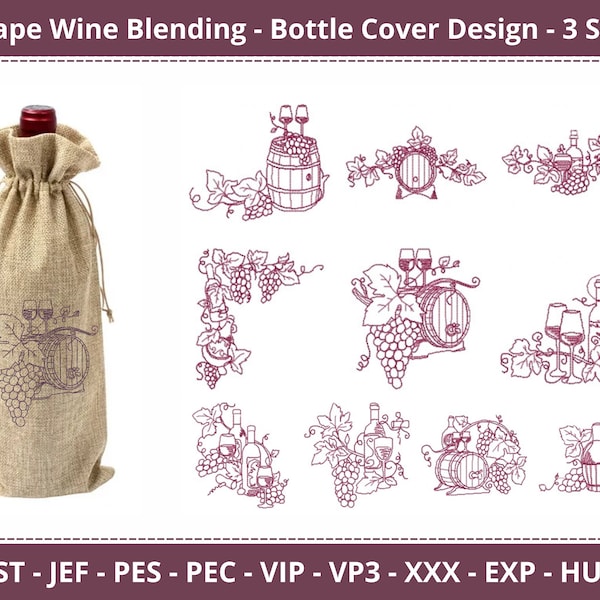 Wine Embroidery - Etsy