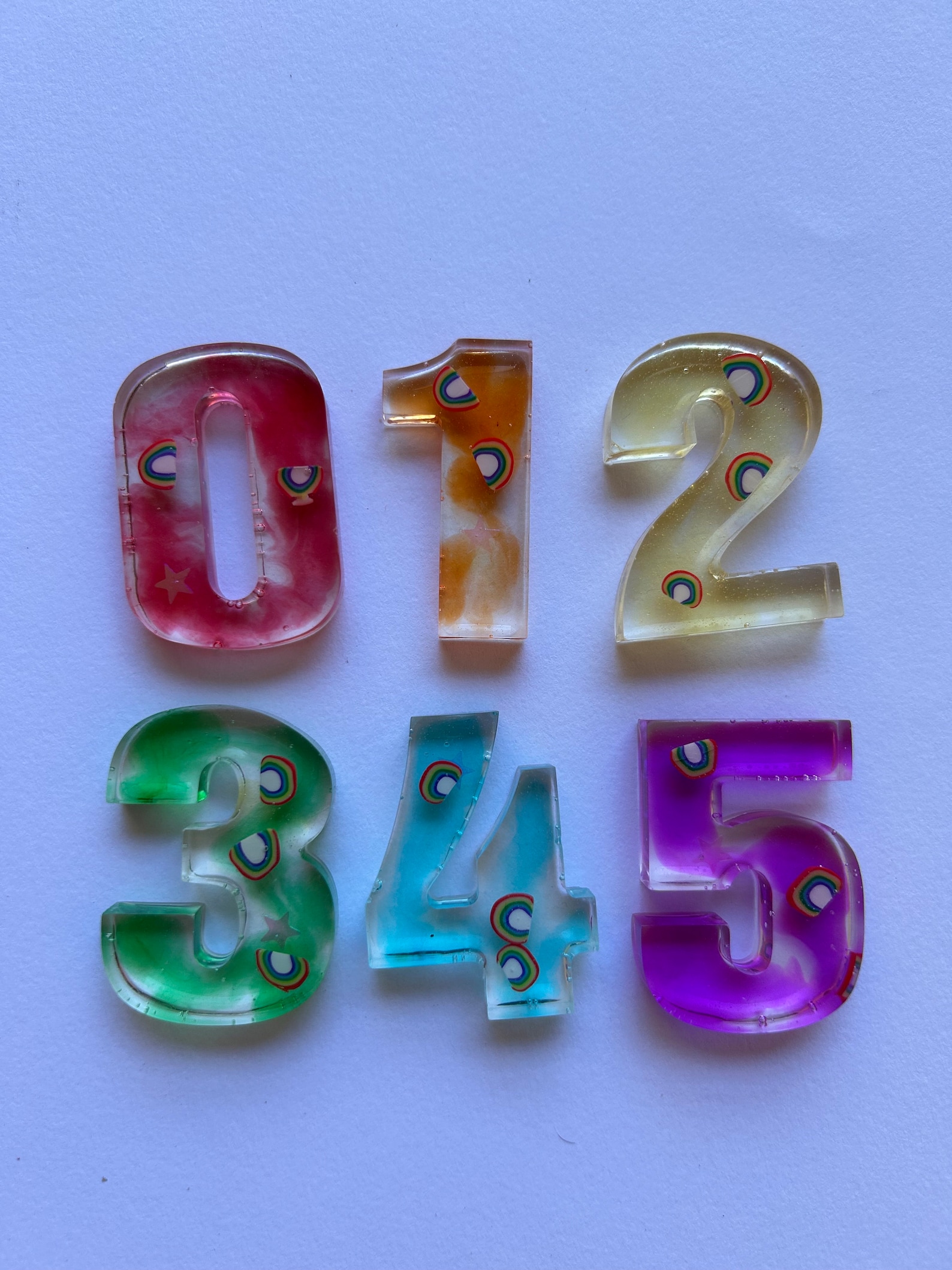 Resin Numbers Sensory Shapes, Epoxy Resin Numbers, Handmade Unique Gift ...