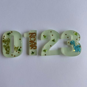 Resin Numbers Sensory Shapes, Epoxy Resin Numbers, Handmade Unique Gift ...