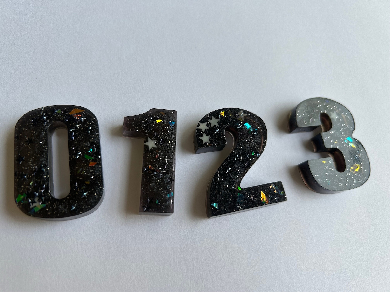 Resin Numbers Sensory Shapes, Epoxy Resin Numbers, Handmade Unique Gift ...