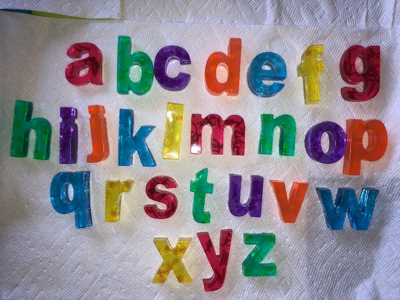 CUSTOM Resin Alphabet Sensory Letters, Handmade Unique Gift, Process ...