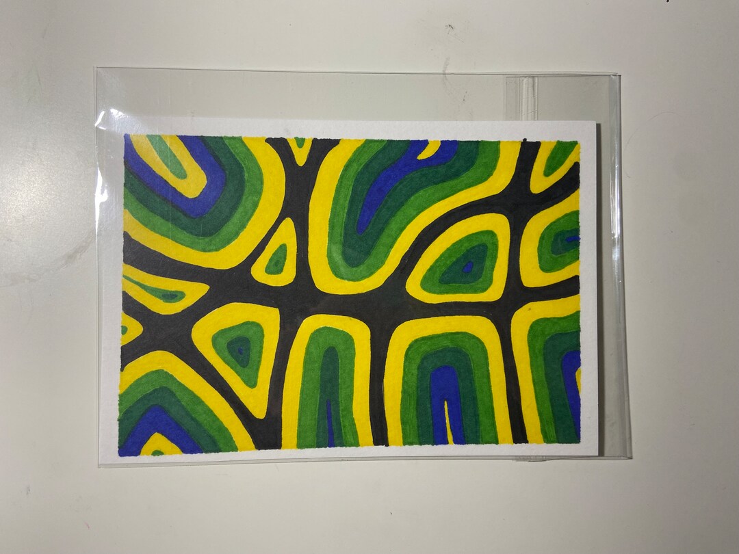 Color Puddle Drawing Series, Handmade Art, Marker Drawing, Abstract Art ...