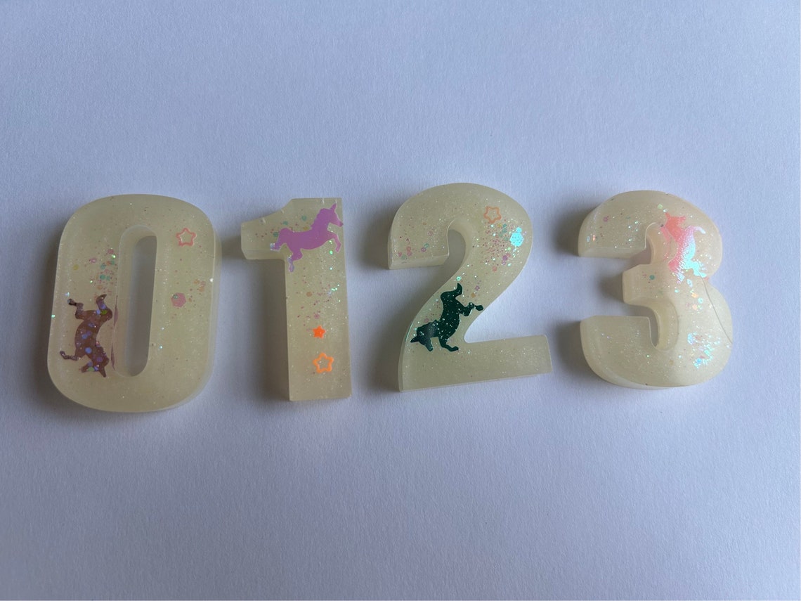 Resin Numbers Sensory Shapes, Epoxy Resin Numbers, Handmade Unique Gift ...