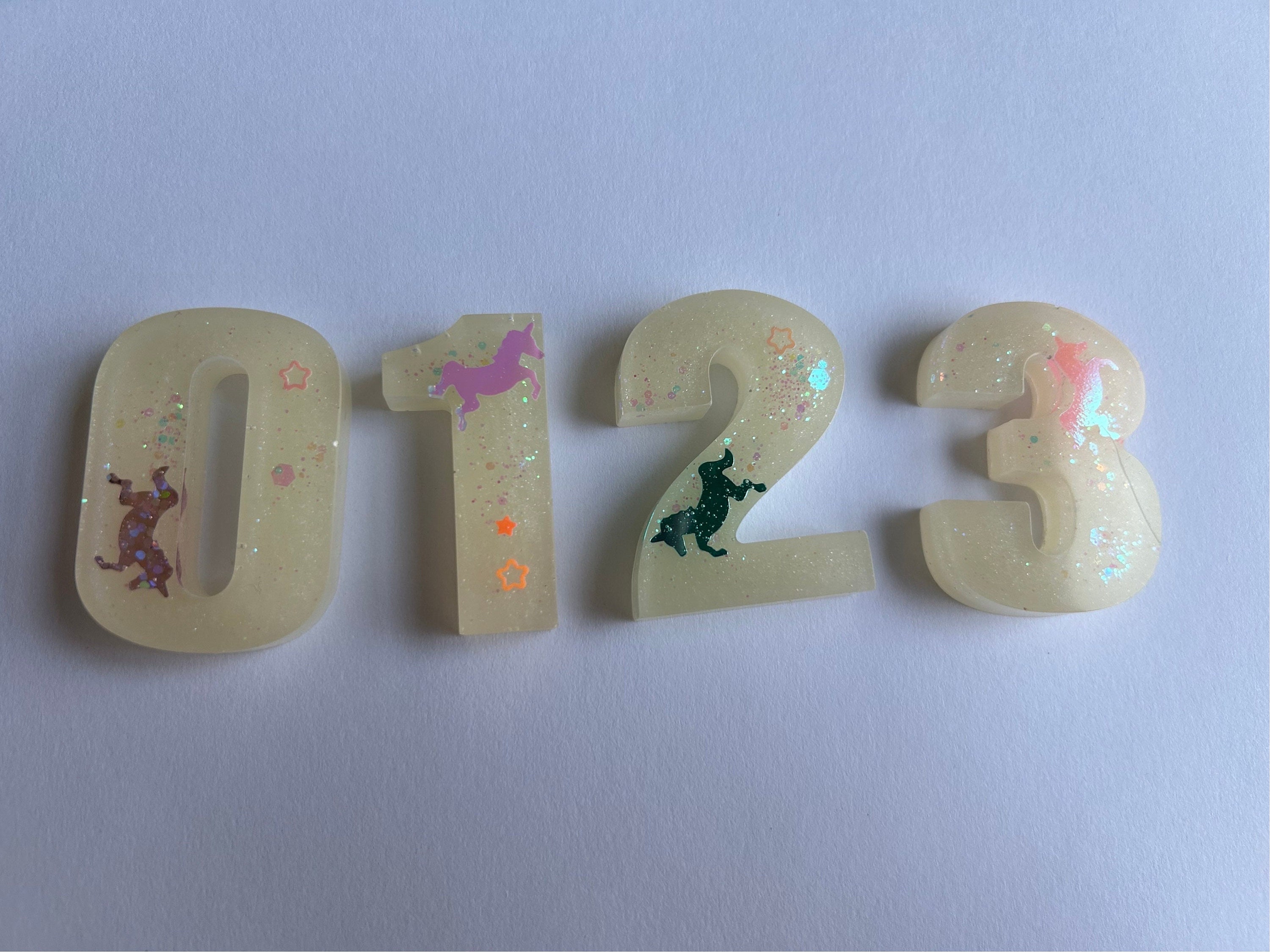 Resin Numbers Sensory Shapes, Epoxy Resin Numbers, Handmade Unique Gift ...