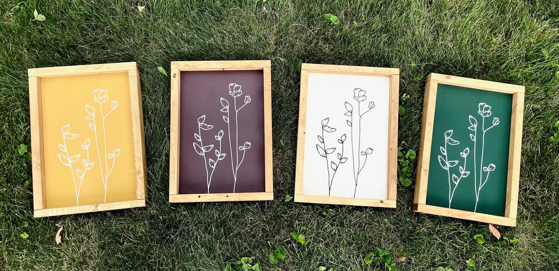 Flower Wood Sign Flower Accent Sign Mantle Wood Sign Fall - Etsy