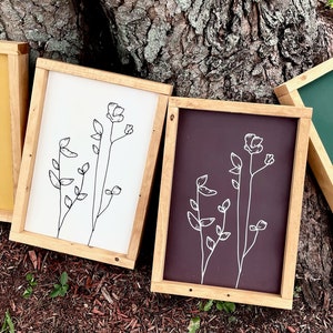 Flower Wood Sign Flower Accent Sign Mantle Wood Sign Fall - Etsy