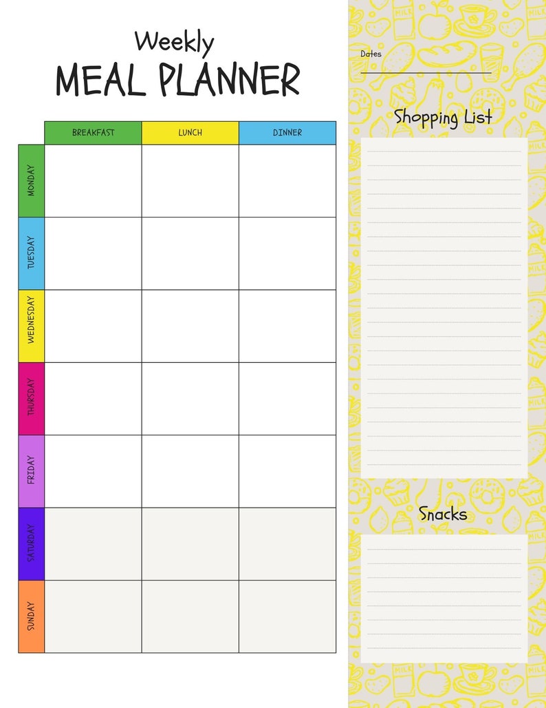 Kids Weekly Meal Planner Printable: Your Ultimate Guide to Stress-free ...