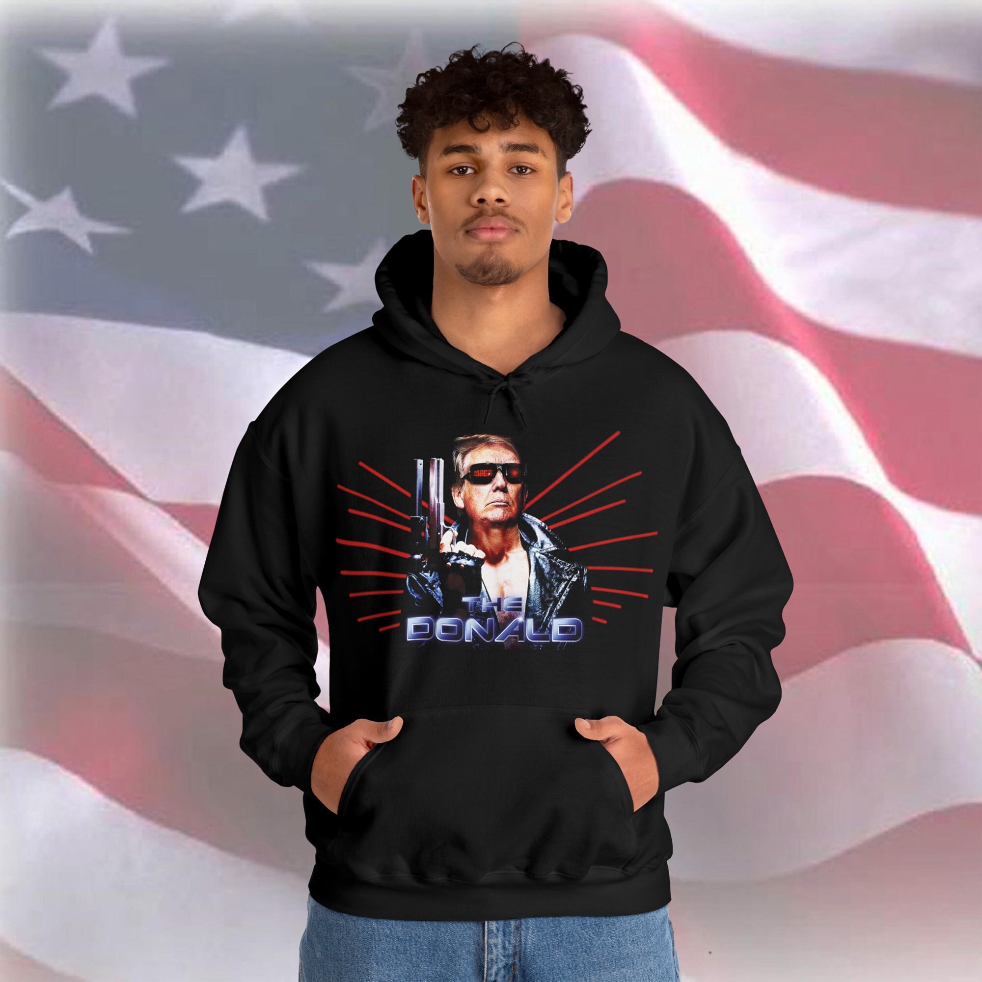Donald Trumpinator Hoodie || Model T-2024 || POTUS Trump || Trumpinator ...