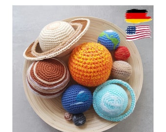 Solar System Learn, Crochet Stuffed Planets: Sun, Earth, Moon, Jupiter ...