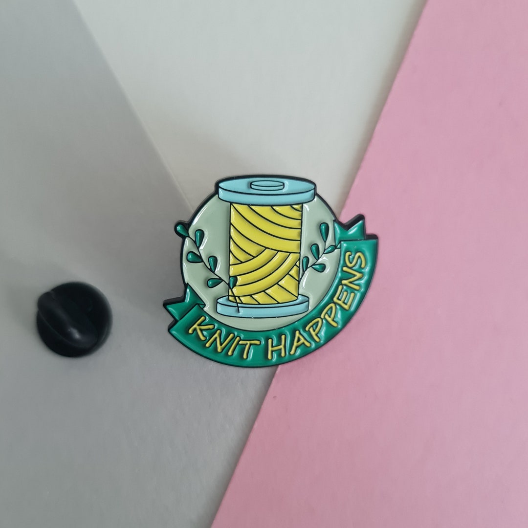 ENAMEL PIN thread Spool : Crochet, Knitting, Enamel Pin, Brooch, Lapel ...