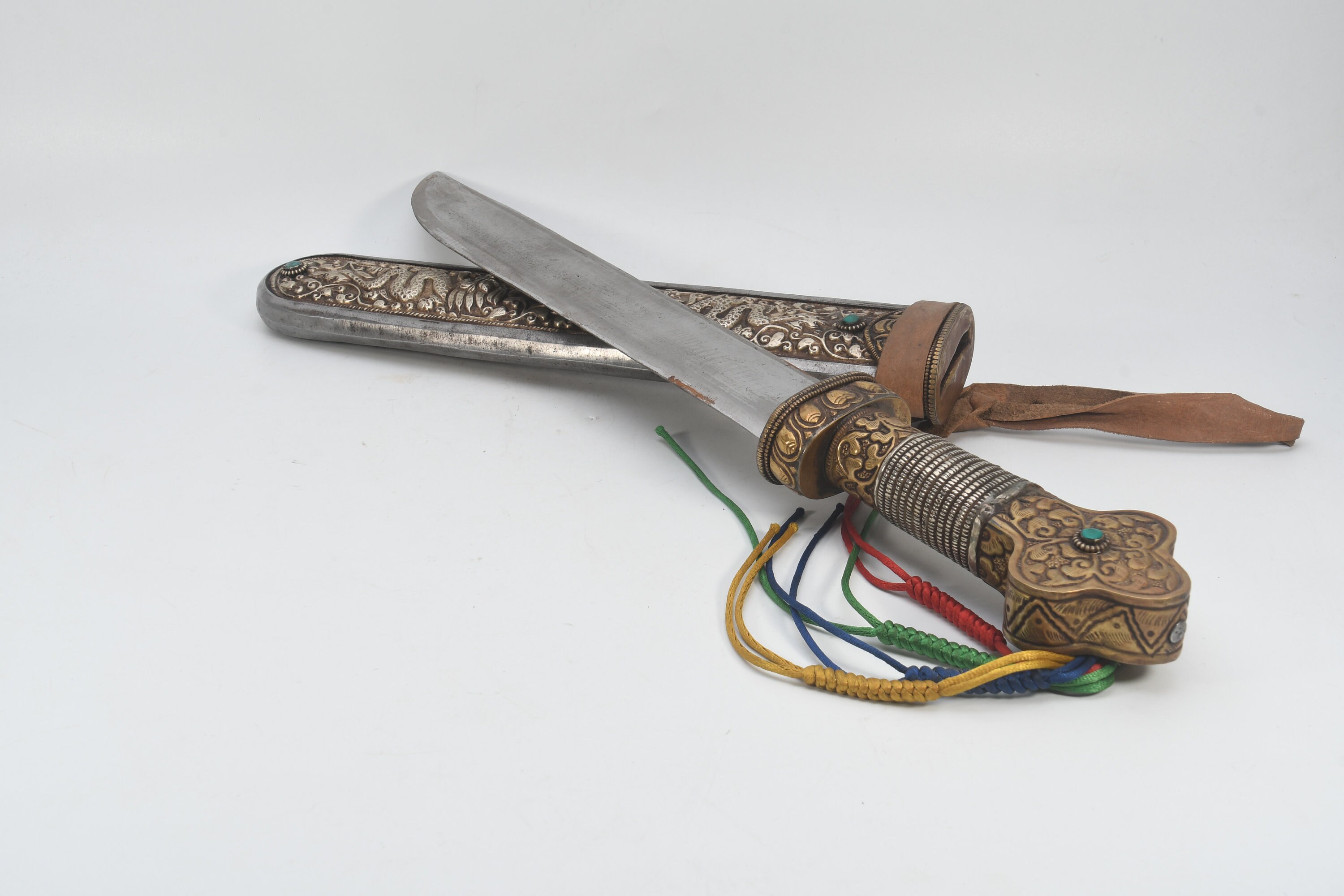 Tibetan Dragon Carved Silver Sword Knife Ritual Decor Tibet - Etsy