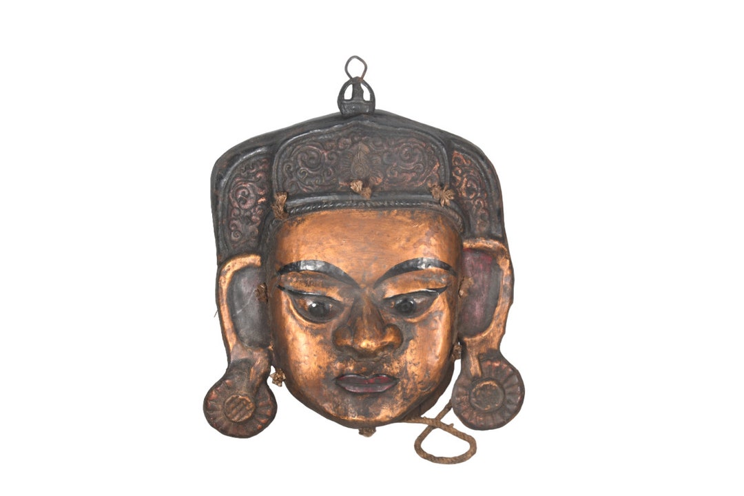 Vintage Handcrafted Tara Jetsun Dolma Wall Hanging Mask: Authentic ...