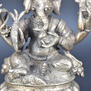 Lotus Sitting Lord Ganesh Statue Vintage Handmade Hindu God Ganesha ...