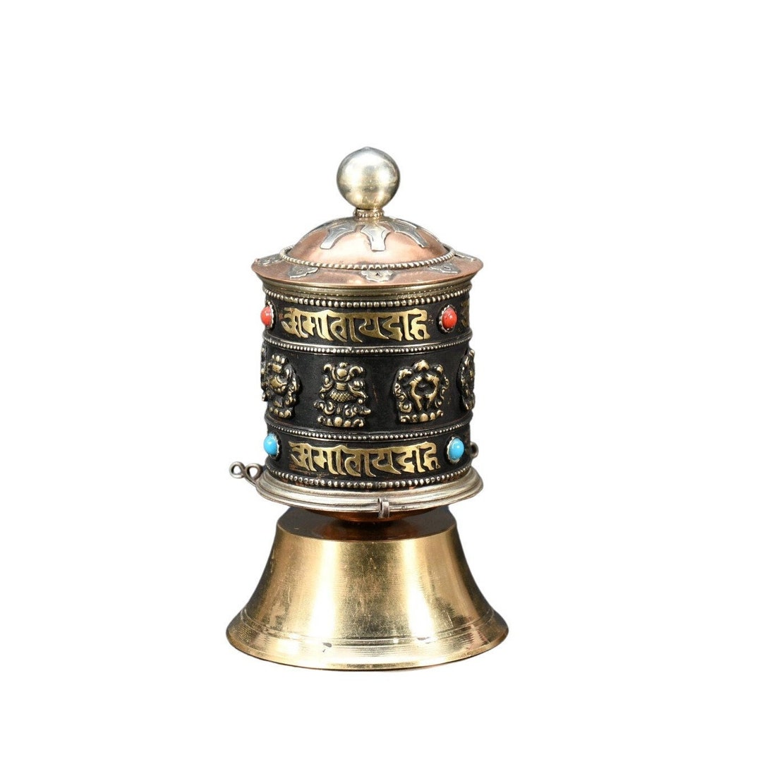 Table Prayer Wheel Tibetan Buddhist Spinning Prayer Wheel Table Prayer ...