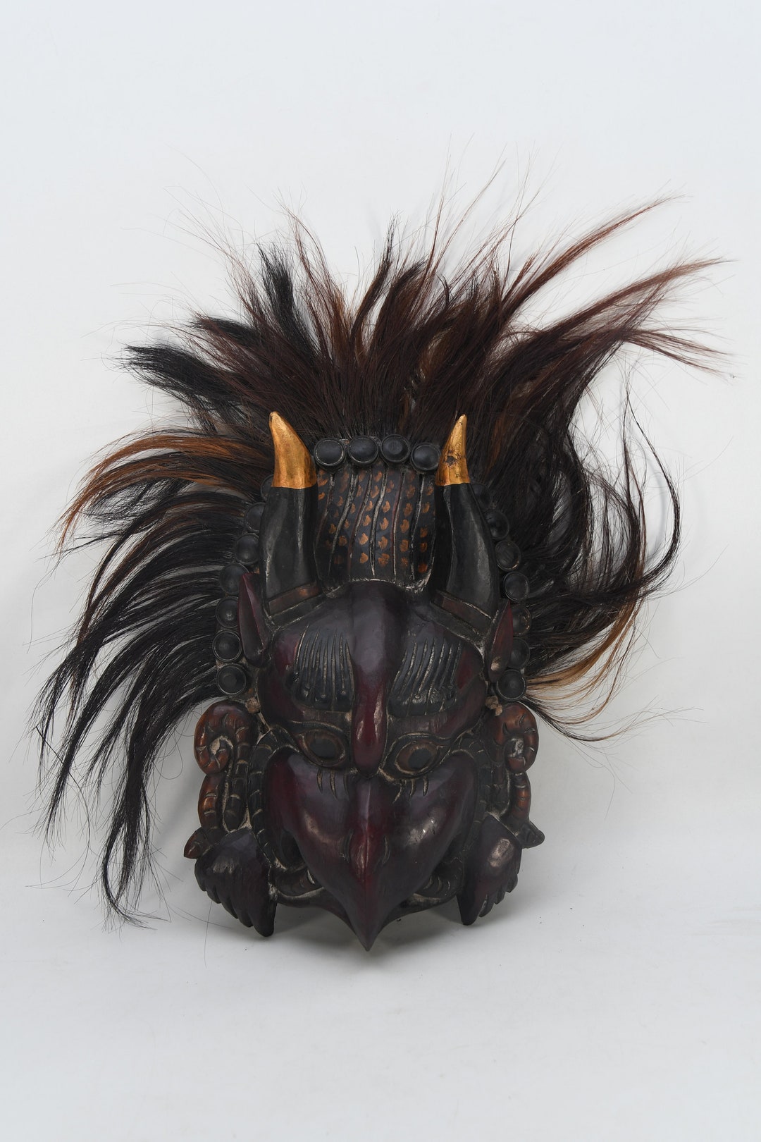 Chhepu Bird Tribal Decorative Mask - Antique Handmade Wooden Wall ...