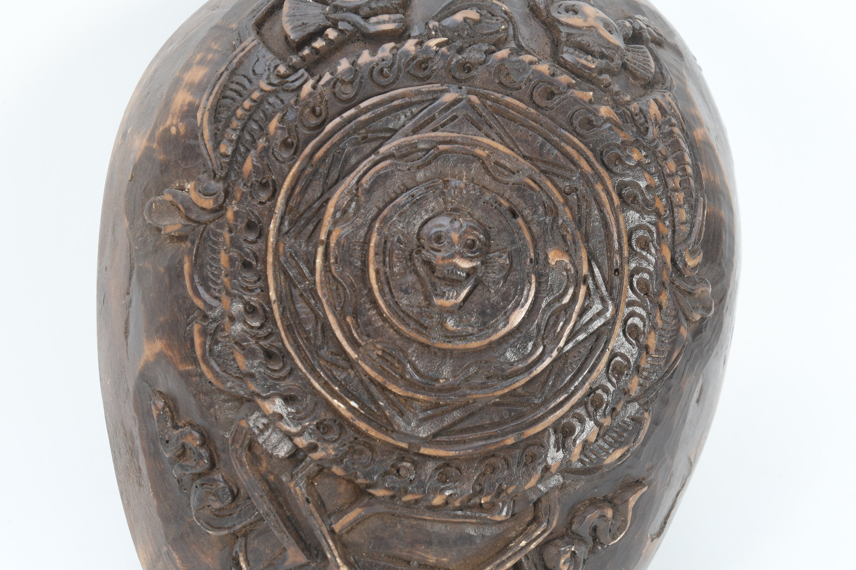 Skull Carved Antique Tibetan Kapala Bowl Vintage Handmade - Etsy