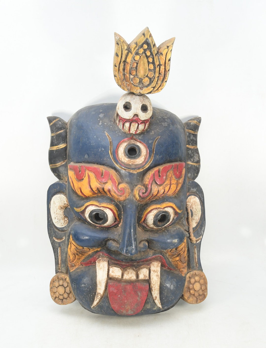 Nepalese Folk Art Wooden Chhepu Crafted Tibetan Buddhism Wall Hang ...