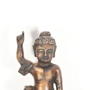 Standing Child Buddha Brass Statue Antique Buddha Sculpture Vintage ...
