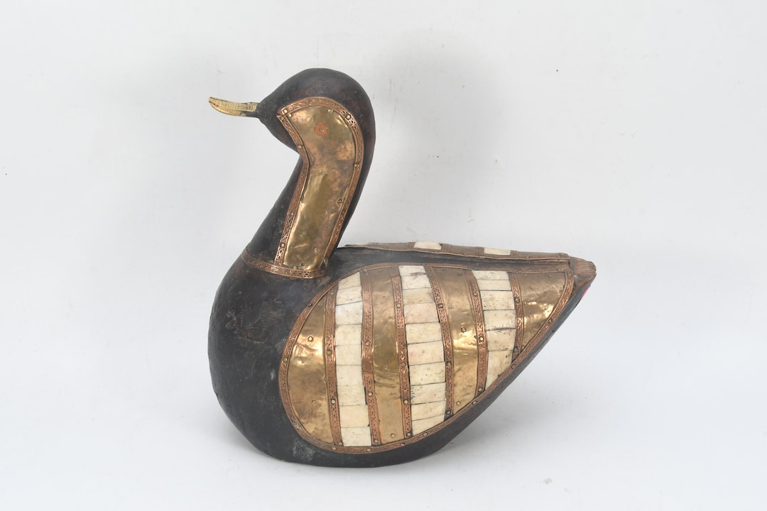 Handmade Wooden Tibetan Duck Statue Artisan Himalayan Traditional ...