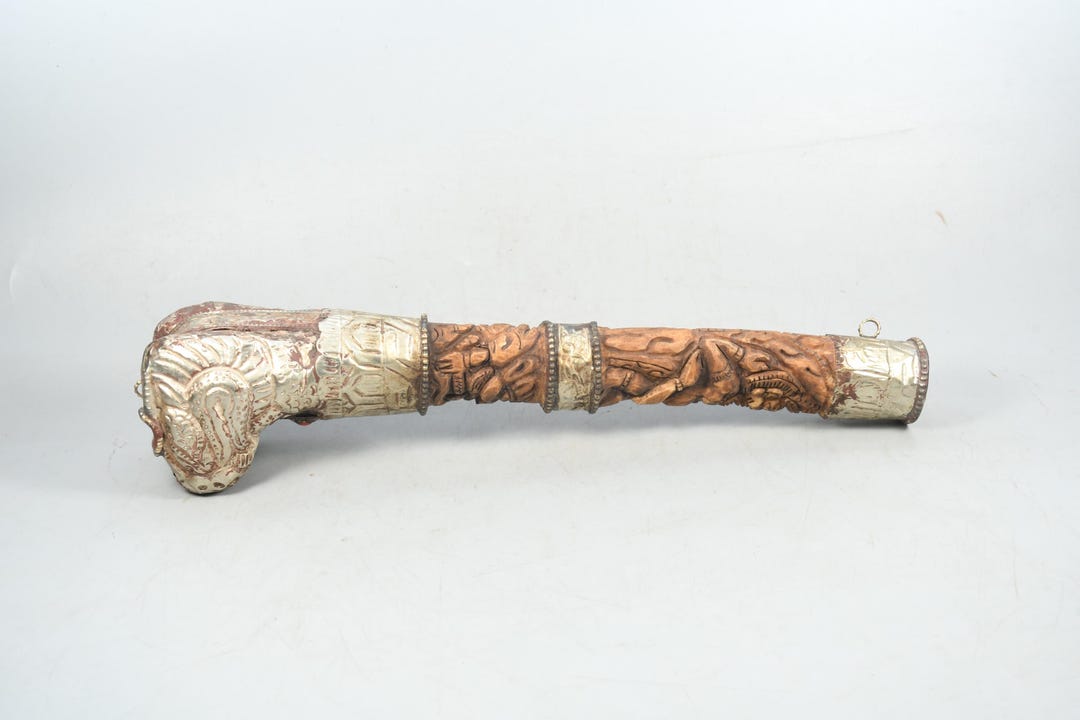 Dragon Crafted Bhairav Mahakala Tibetan Kangling Trumpet Antique Fierce ...