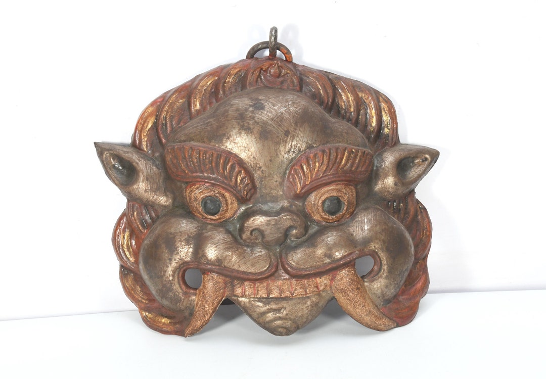 Chhepu Handmade Antique Tibetan Wall Hanging Shaman Mask - Sacred ...