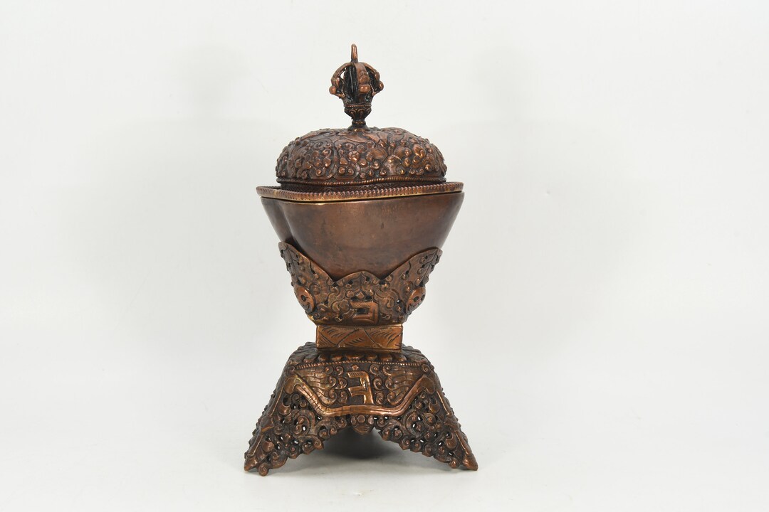 Buddhist Ritual Offering Copper Crafted Religious Kapala Traditional ...