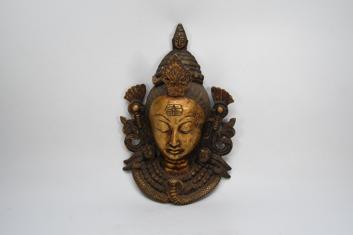 Shiva God Wall Hanging Mask Handmade Mahadev Idol Lord Shivaji - Etsy