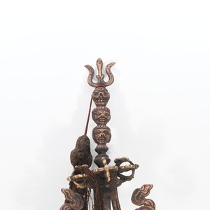 Copper Three Headed Skull Dorje Ritual Tibetan Khatvanga Tantric ...