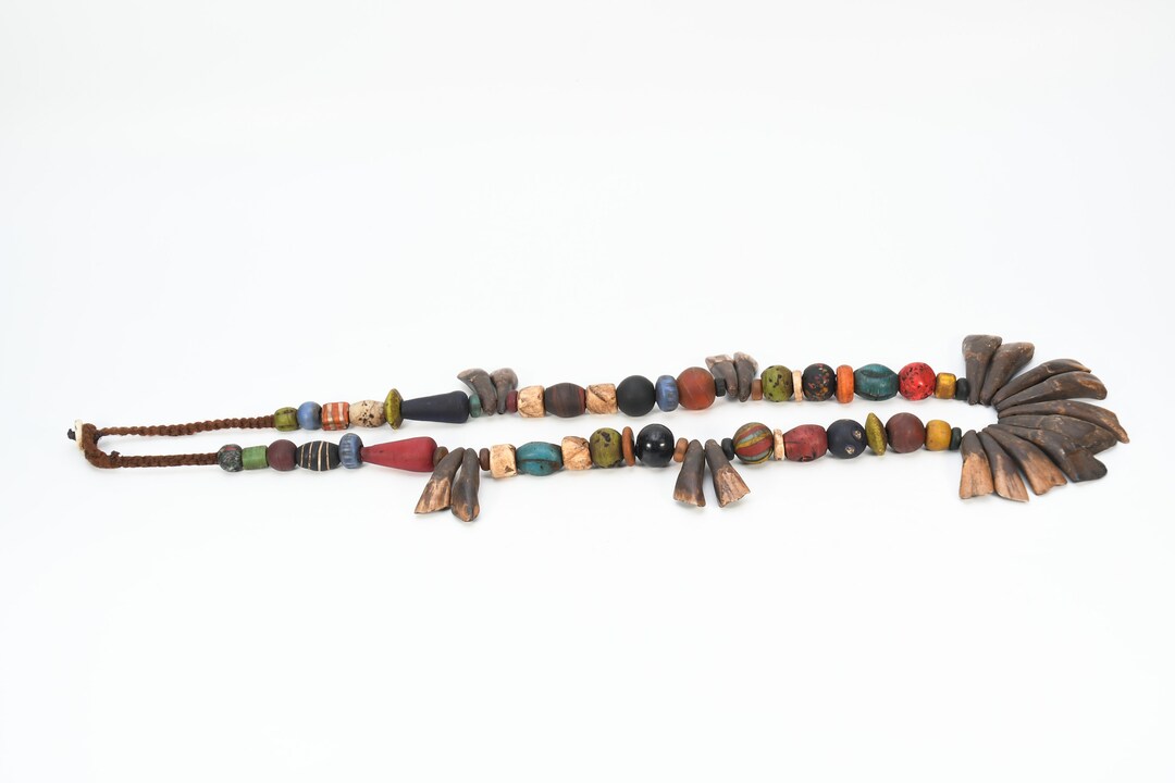 Bead Axe Conch Teeth Shell Antique Naga Mala Tibetan Necklace Pendant ...