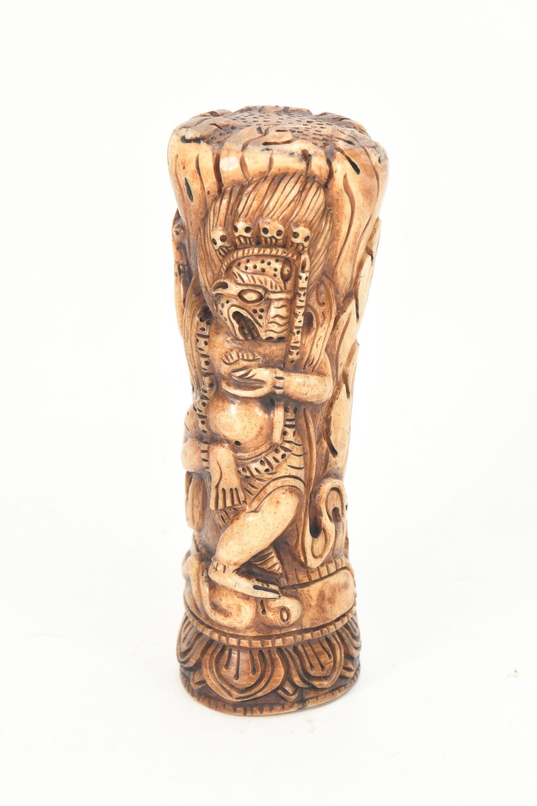 Yamantaka Antique Bone Carved Stamp Seal | Handmade Tibetan Tribal Chop ...