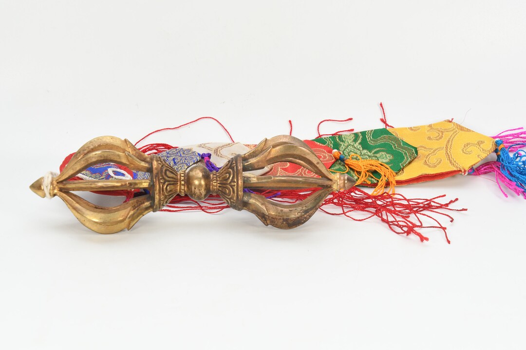 8 Pronged Bronze Rare Thunderbolt Alter Handmade Bajra Ritual Object ...