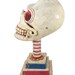 Antique Handmade Wooden Skull Figurine With Stand Vintage Craft ...