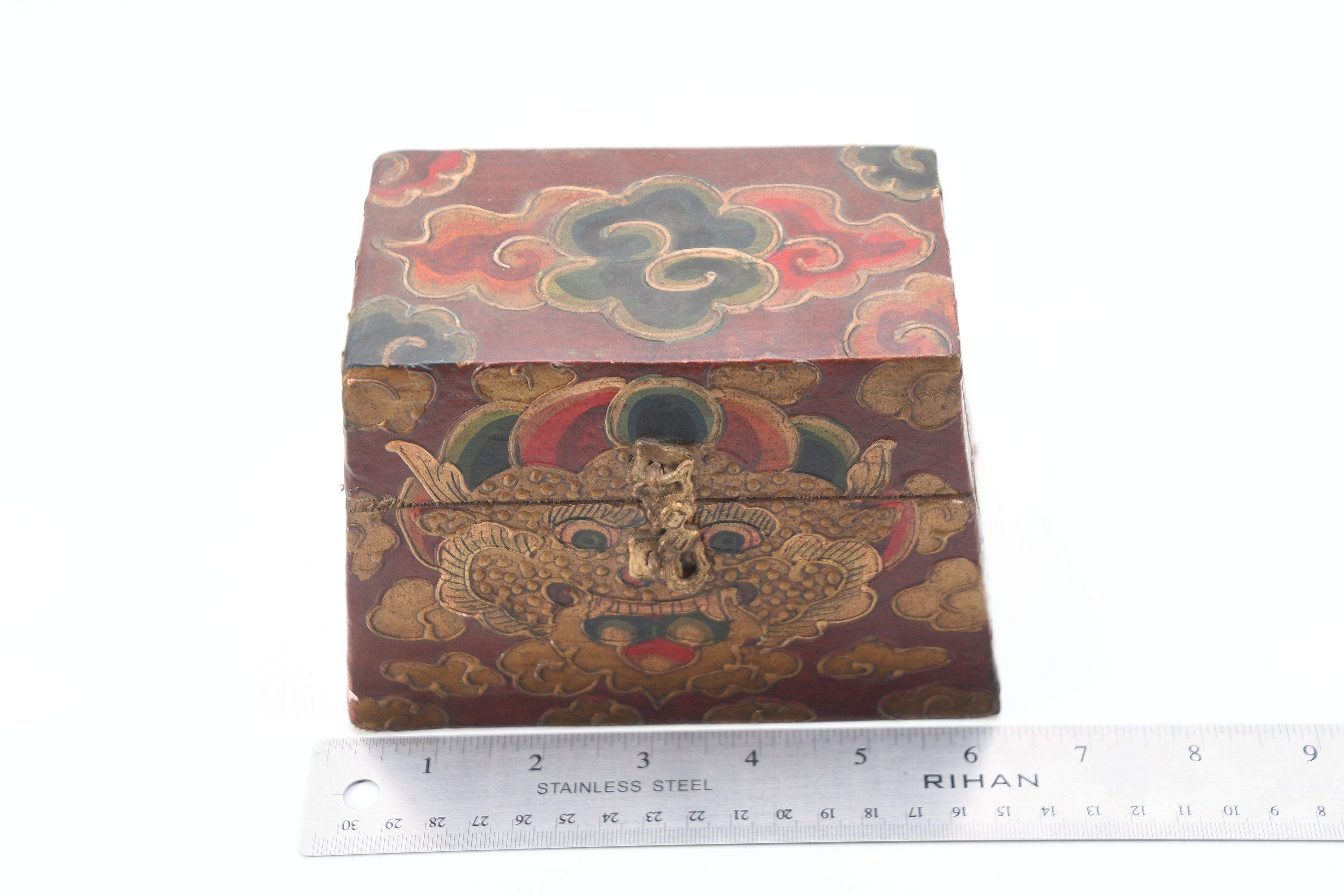Buddhist Handmade Wooden Nepal Box Painted Treasure Container - Etsy