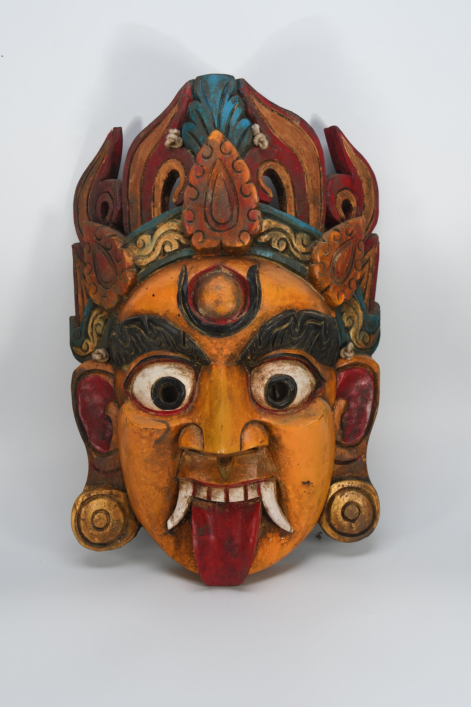 Mahakali Antique Wooden Mask Hand Carved Vintage Wood Mask Tibetan Art ...