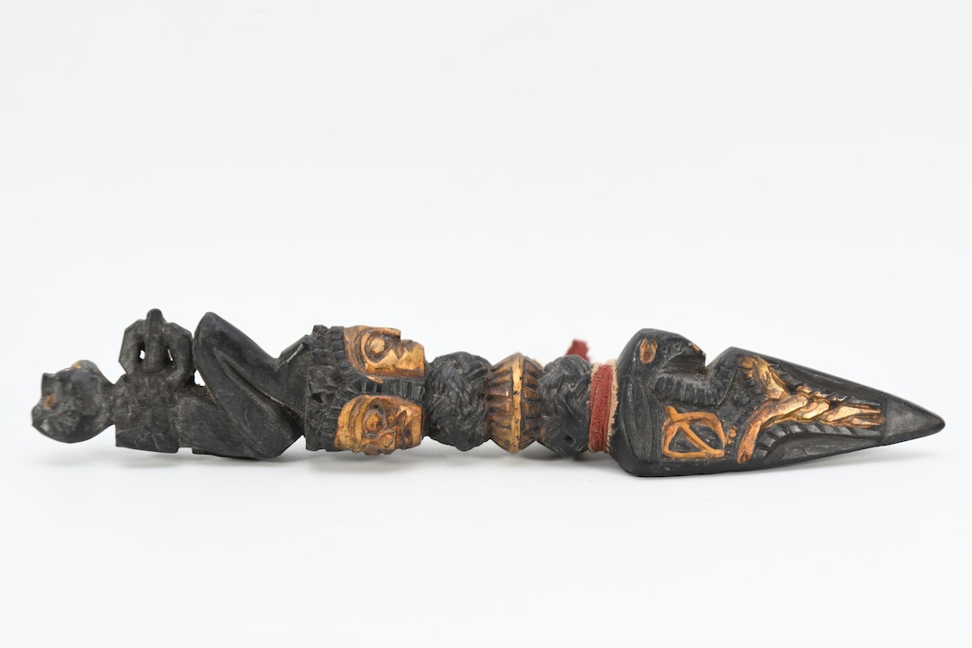 Tibetan Carved Wooden Phurba Ritual Dagger Tamang Shaman Tribe ...
