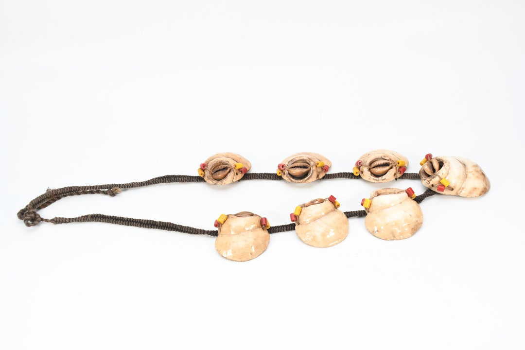 Naga Mala Rope Conch Shell Antique Tibetan Necklace Pendant Orange ...