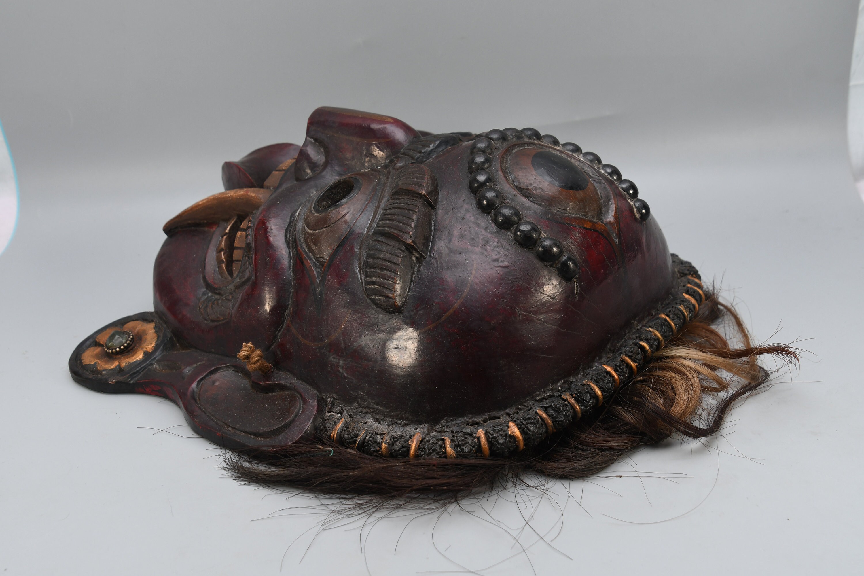 Handmade Wooden Carved antique Shaman Lakhe mask wall hanging | Etsy